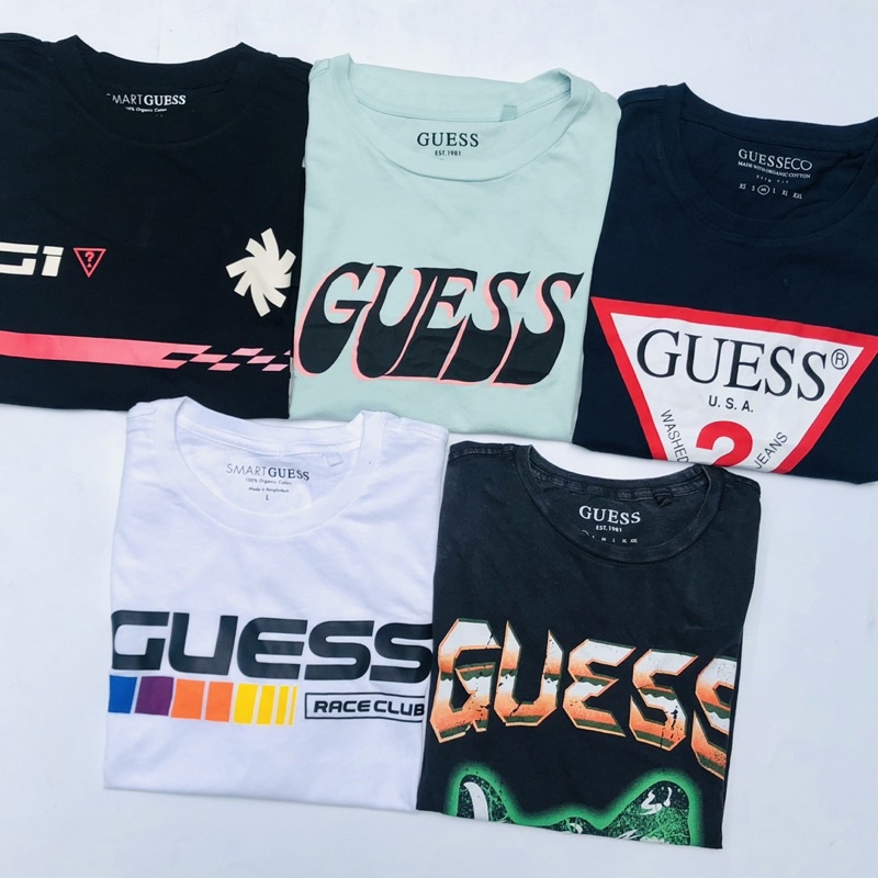 GUESS Mens Logo Printed Graphic T-Shirt | Shopee Philippines