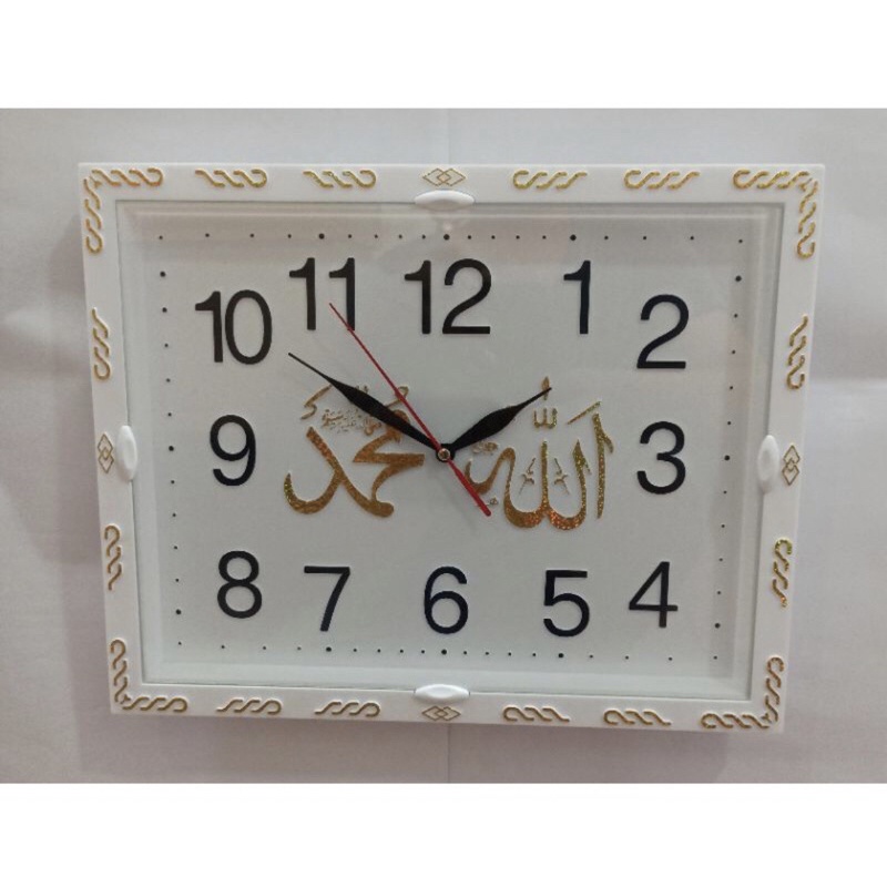 Large SQUARE ESA WALL CLOCK ISLAMIC NUANCE CALLIGRAPHY | Shopee Philippines