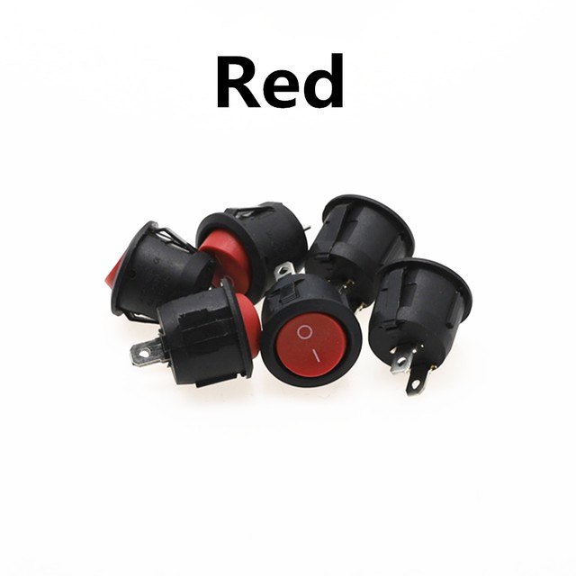 6Pcs 20mm Diameter Round Rocker Switches Black Mini Round Black White ...