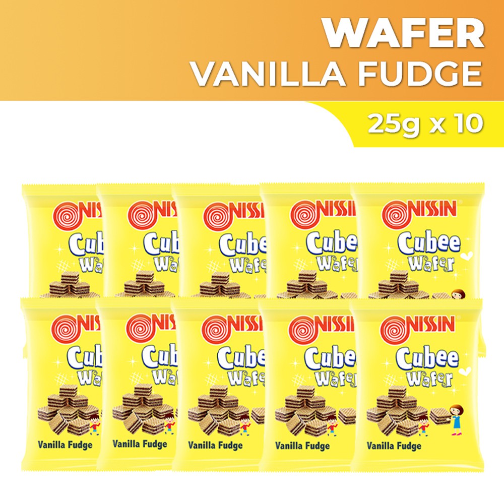 Nissin Cubee Wafer Vanilla Fudge 25g X 10 | Shopee Philippines