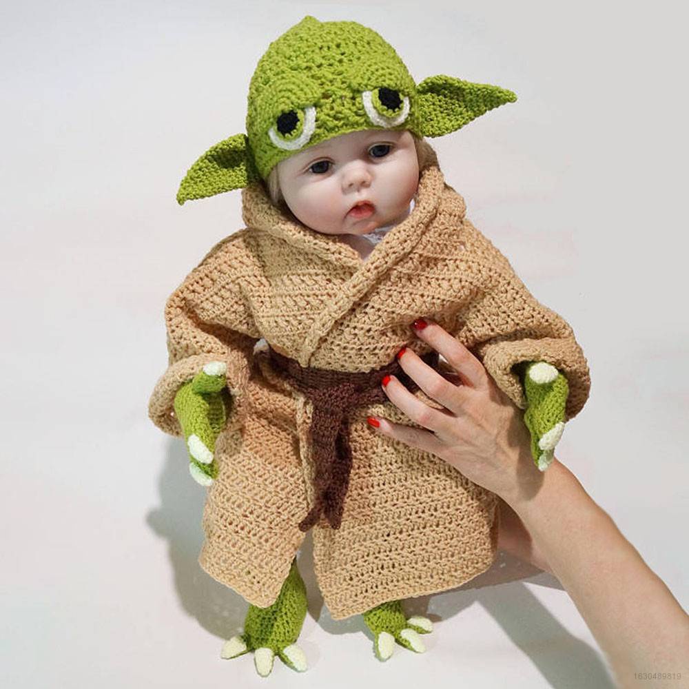 0-6 Month Old Infant Turban Newborn Cosplay Star Wars Baby Yoda Costume ...