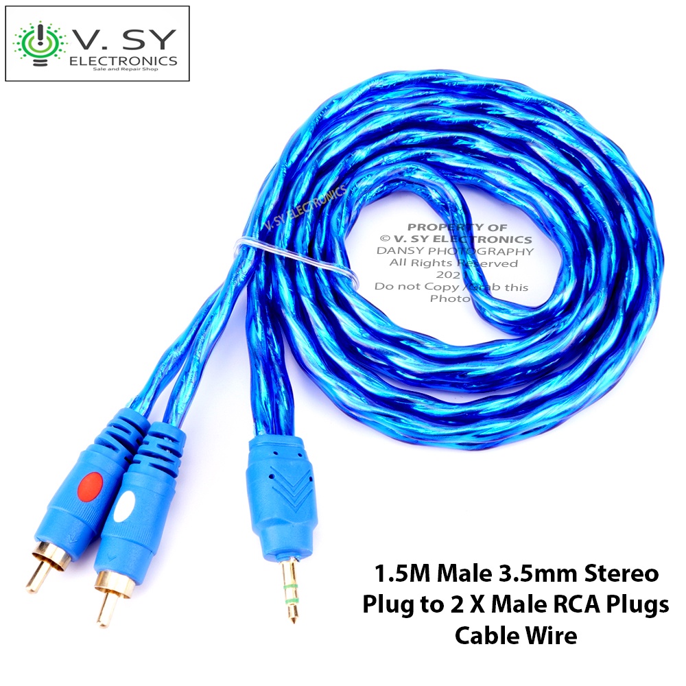 Heavy Duty 1.5M 3M 5M 10M 3.5mm Jack Plug Male to 2 RCA Stereo AUX ...