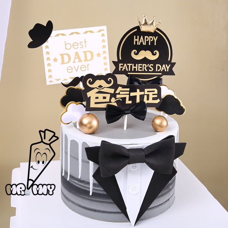 MR MIY Happy father's day Father Dad Bapa suits bow tie shaped EVA Cake ...
