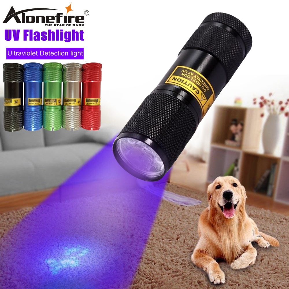 Alonefire 9LED 395nm Aluminum Alloy Mini UV Flashlight Portable UV ...