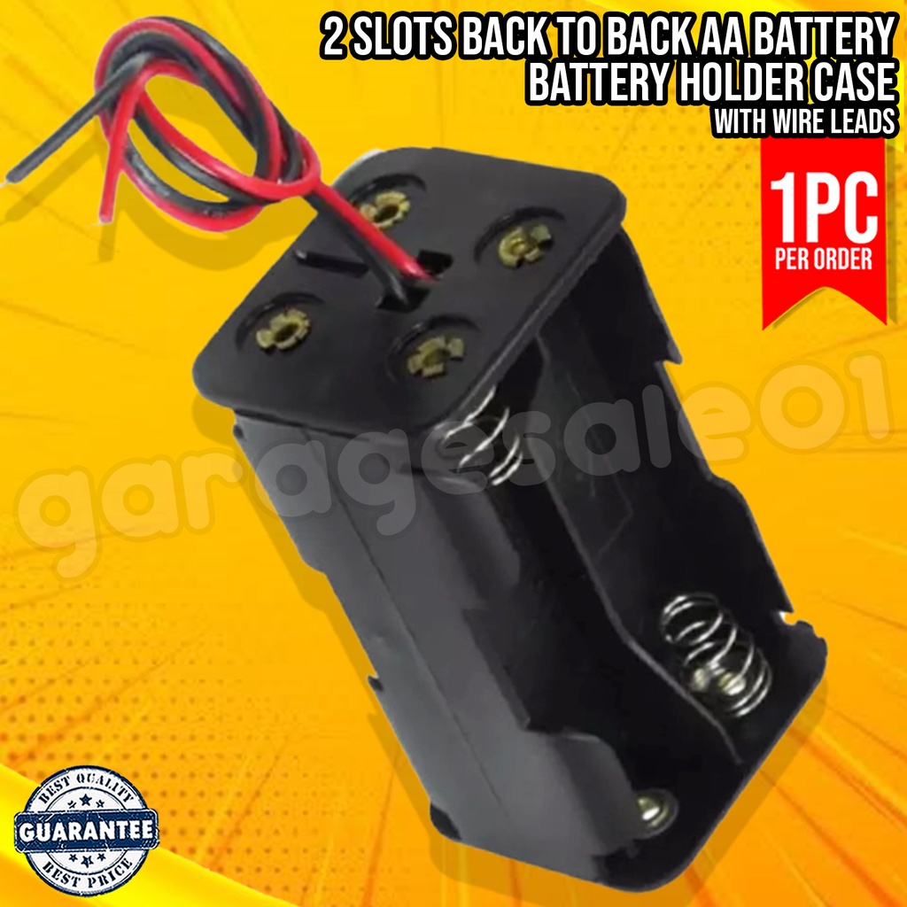 Hot 2-slot 4 x AA Battery Back To Back Holder Case Box Storage With ...
