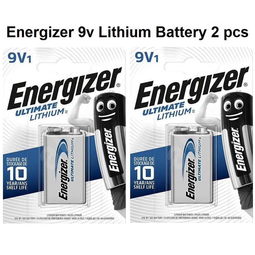 Energizer 9v Lithium Battery (2 pcs) 9 Volts Ultimate Batteries 2-piece ...