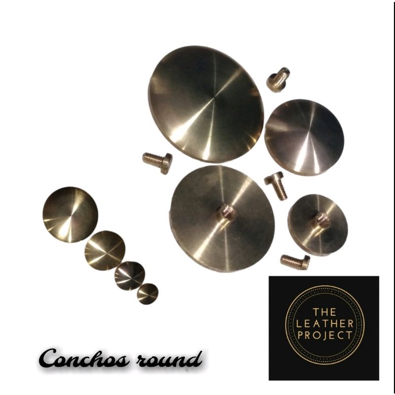 SOLID BRASS ROUND PLAIN CONCHOS The Leather Project | Shopee Philippines