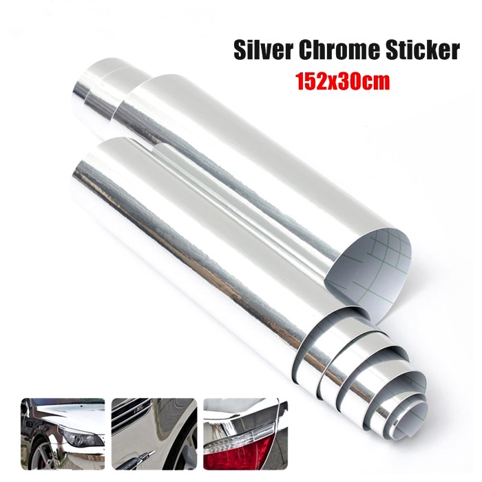 Silver Chrome Sticker Door Lining Glass Moulding Car Wrap Sticker ...