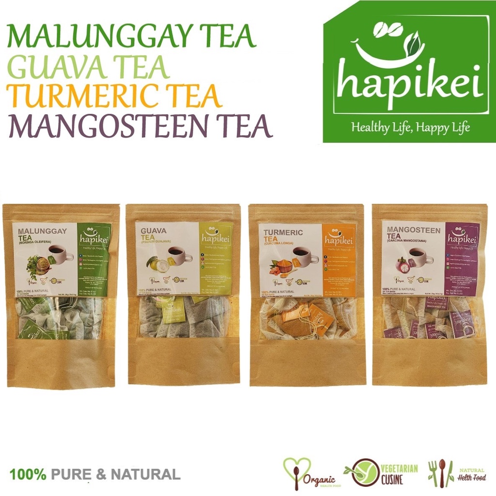 HAPIKEI HERBAL TEA MALUNGGAY MORINGA GUAVA TURMERIC MANGOSTEEN 10 Tea ...