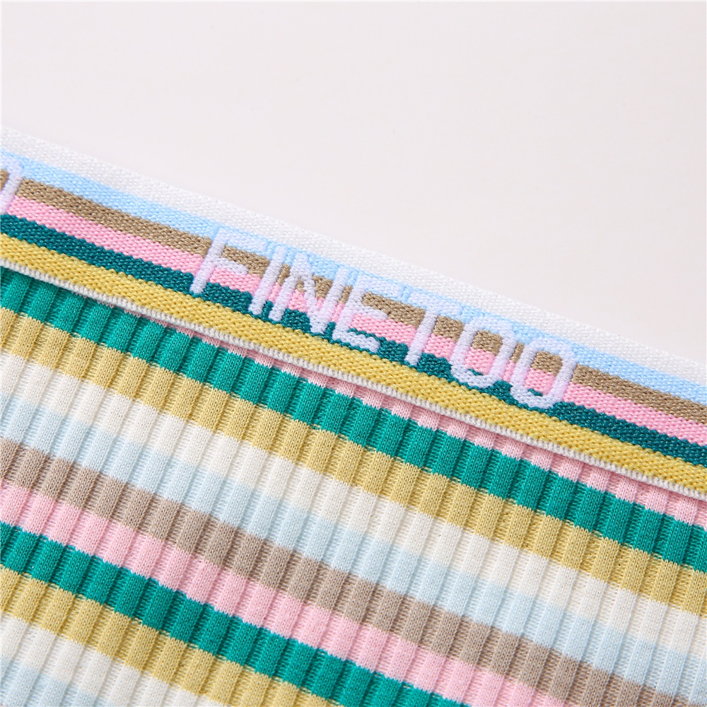 Finetoo 3 Pcs/Set Colorful Striped Cotton Women G-String Underwear ...