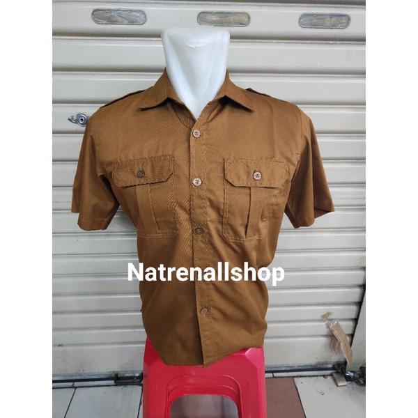 KEMEJA PDL DRILL UNIFORM SHIRT, BROWN PDH RANK PNS CLOTHES | Shopee ...