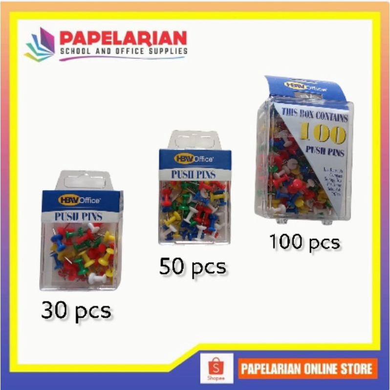PUSH PIN HBW (30's,50's,100's) | Shopee Philippines