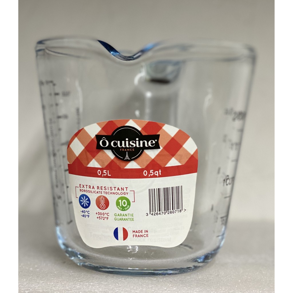O cuisine Glass Measuring Jug 0.5L Microwave and Oven Safe Made in ...