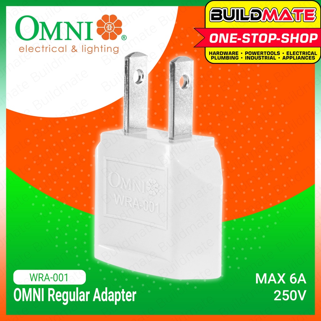 Buildmate x OMNI Round To Flat Regular Adapter 6A 250V for Appliances ...