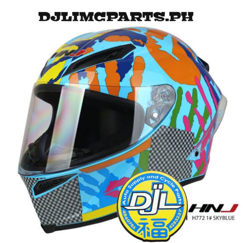 HNJ full face helmet hand print | Shopee Philippines