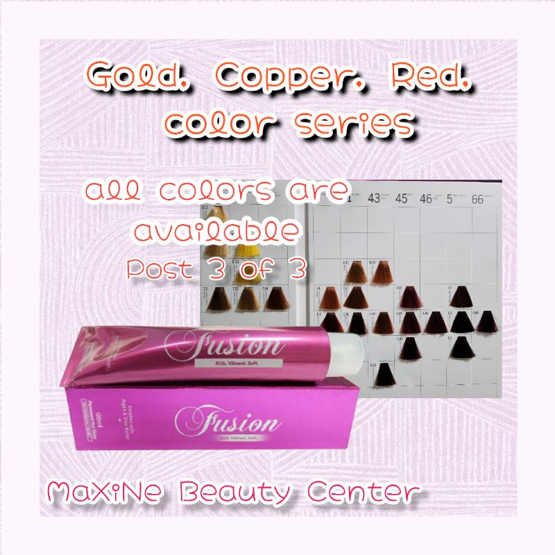FUSION hair color 120ml (GOLD, RED, COPPER series: golden blonde ...