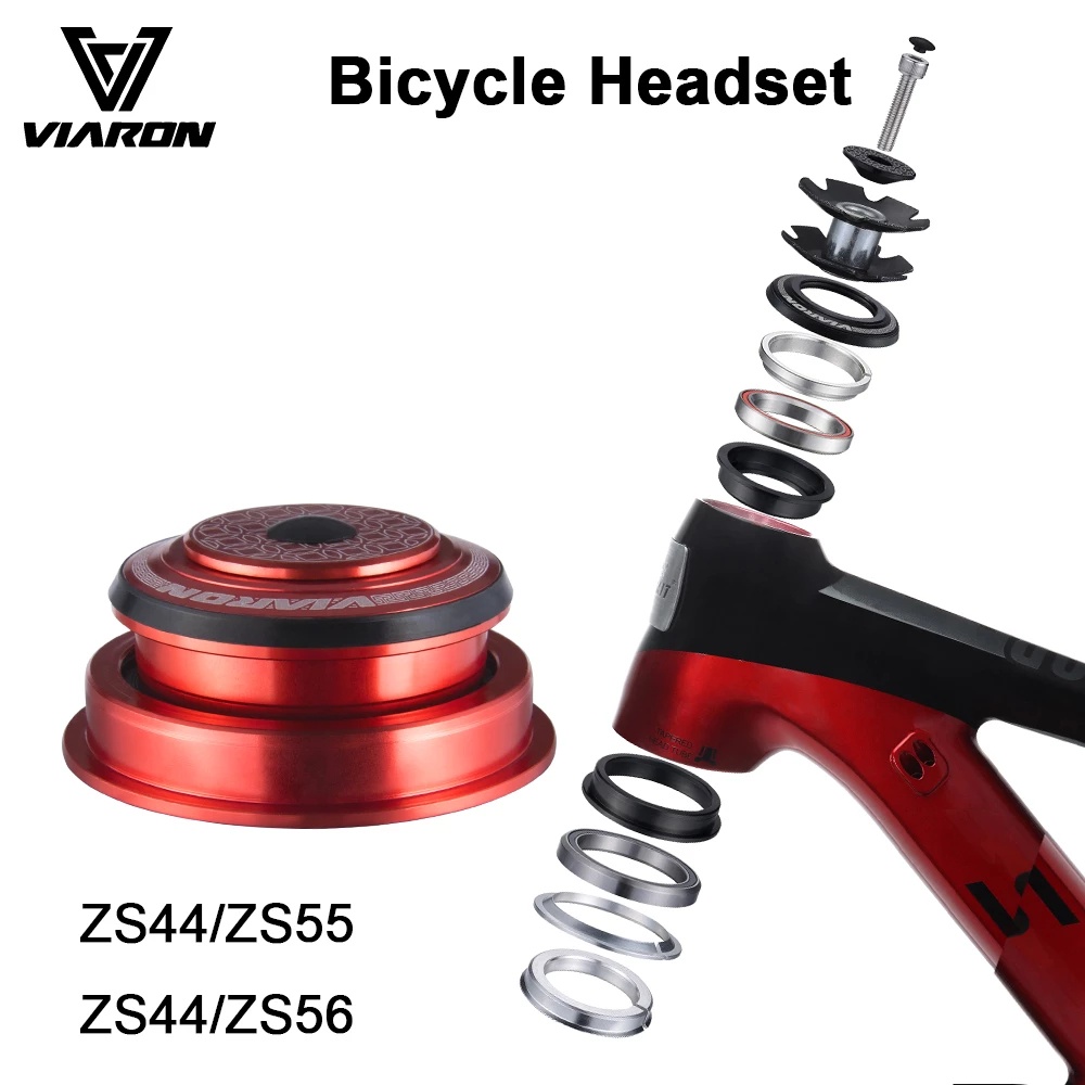 VIARON Threadless Bicycle Headset 4455ST/4456ST CNC 1 1/8"-1 1/2 ...