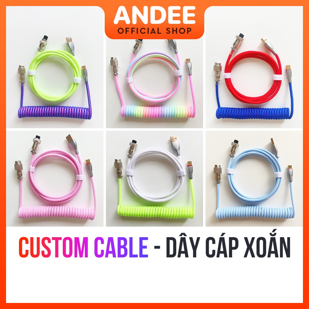 Multi-colored custom Type C twisted cable for mechanical keyboard ...