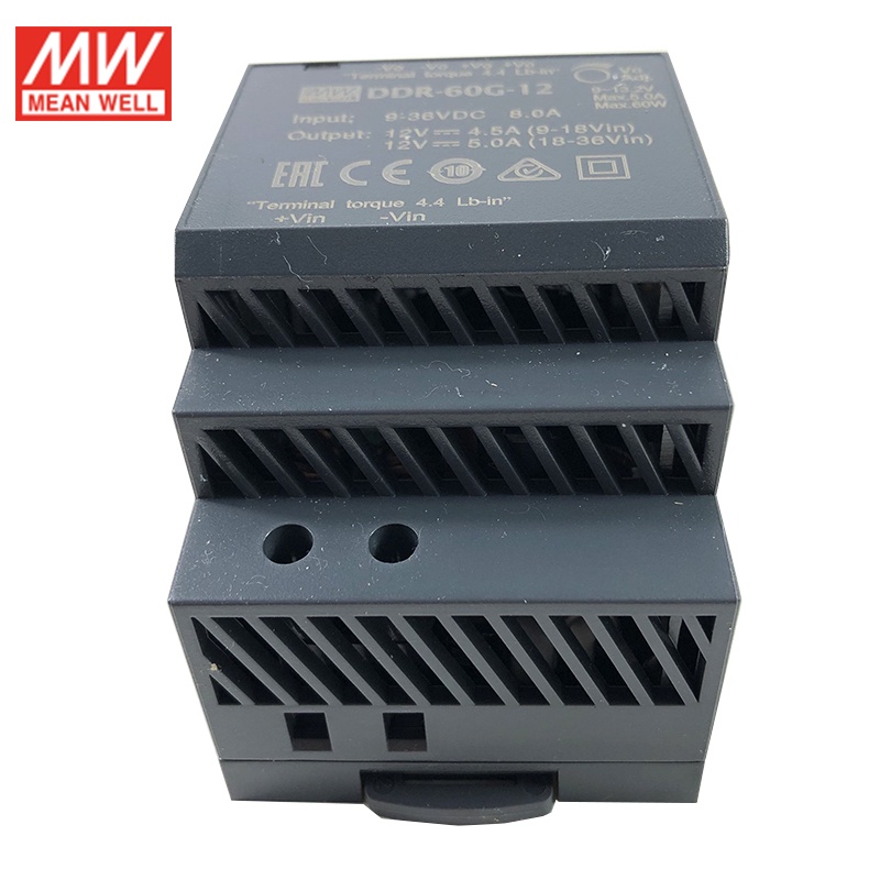 MEAN WELL DDR-60G-5 54W DIN Rail DC-DC Converter Input 9-36V DC To 5V ...