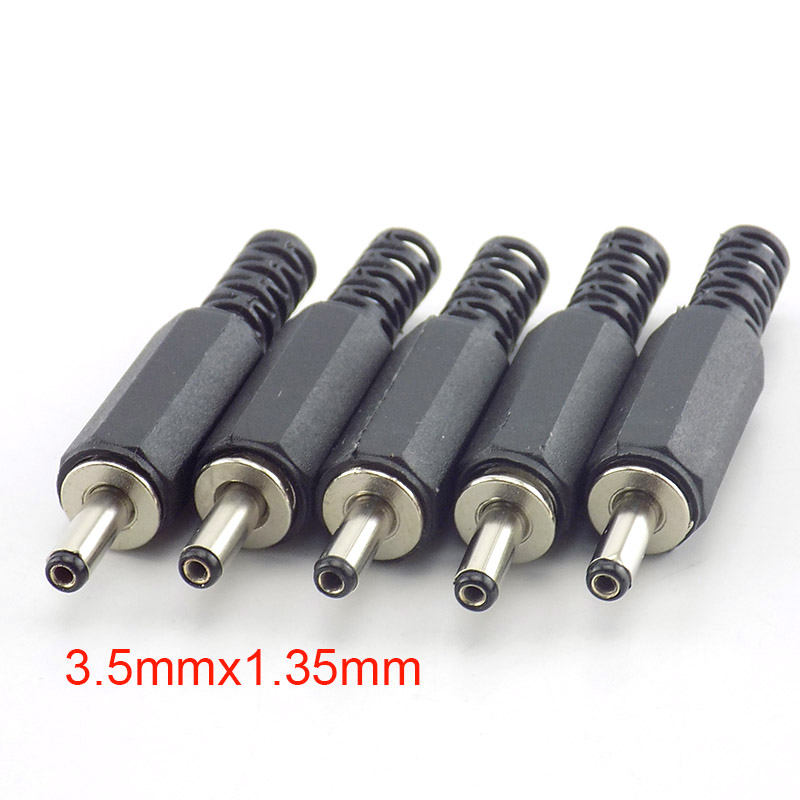 5pcs/lot Dc Male Power Plug Jack 1.35mm X 3.5mm Adapter 3.5*1.35 3.5*1. ...