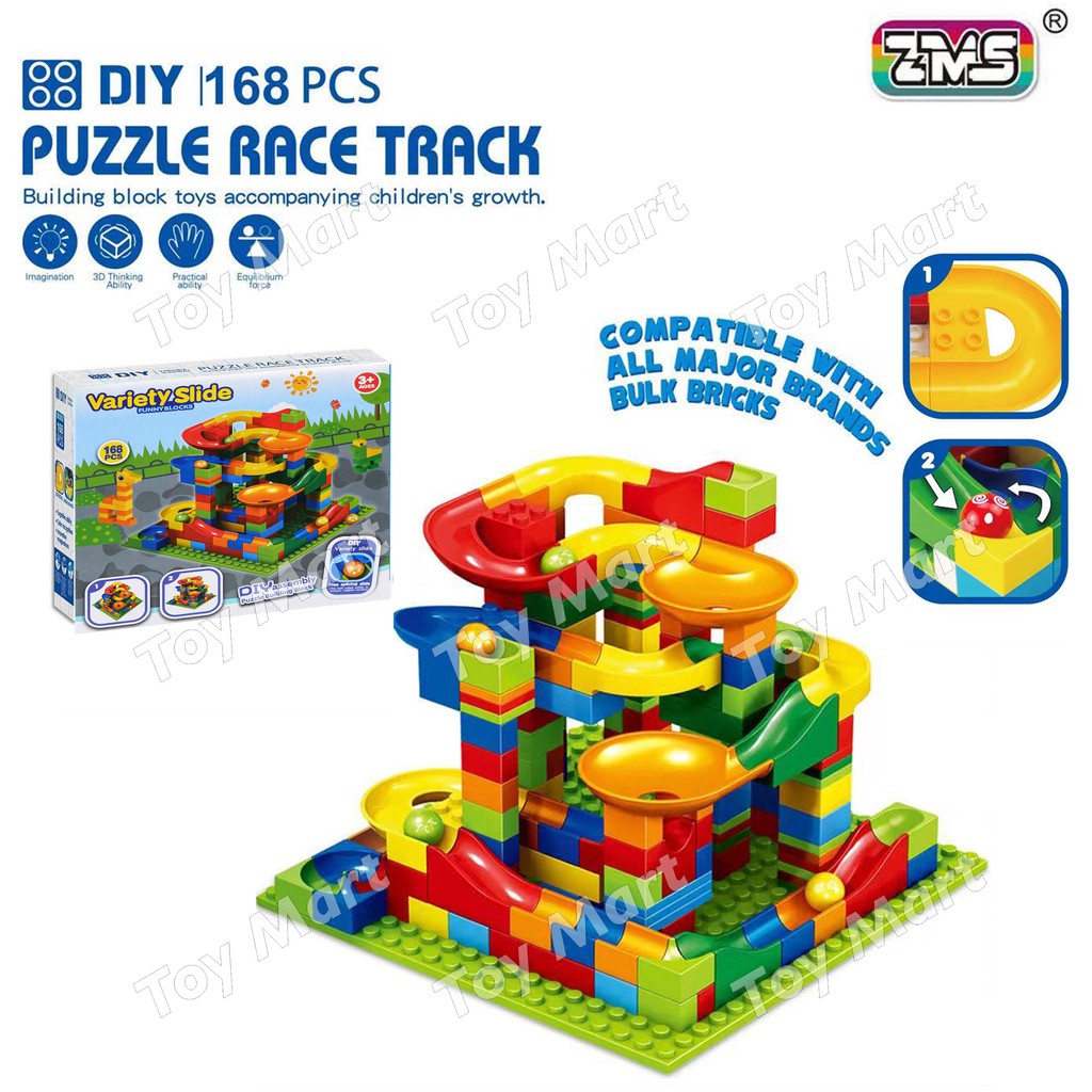 Puzzle DIY Race Track Building Blocks Variety Sliding Slides Game ...