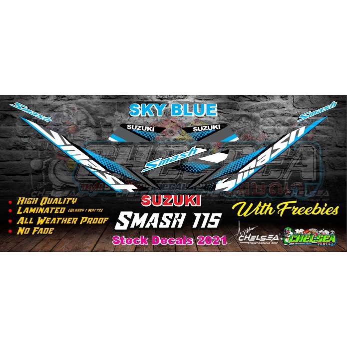 Suzuki Smash 115 (2021) Stock Decals/Stickers with freebies | Shopee ...