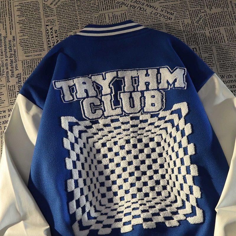 Baseball Jacket Printed Patchwork Varsity Jacket Vintage High Street ...