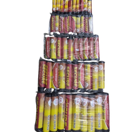 Secure trash/garbage plastic bag sold per pack (10rolls/pack =100pcs ...