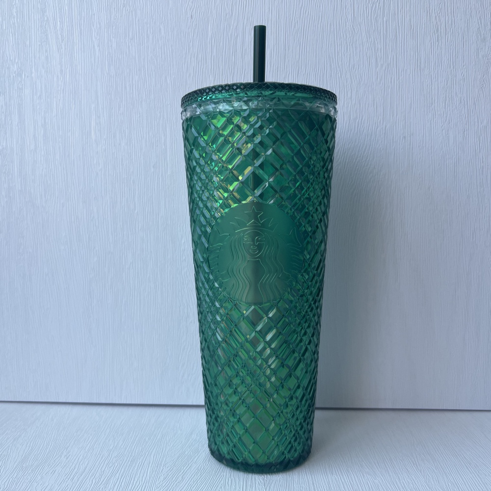 710ml Starbucks Large Capacity Colorful Laser Diamond Straw Cup Double ...