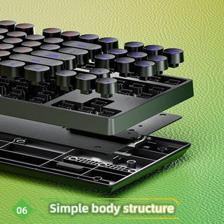 Dark Alien DK100 87 Keys Retro Punk Keyboard RGB LED Suspended Membrane ...