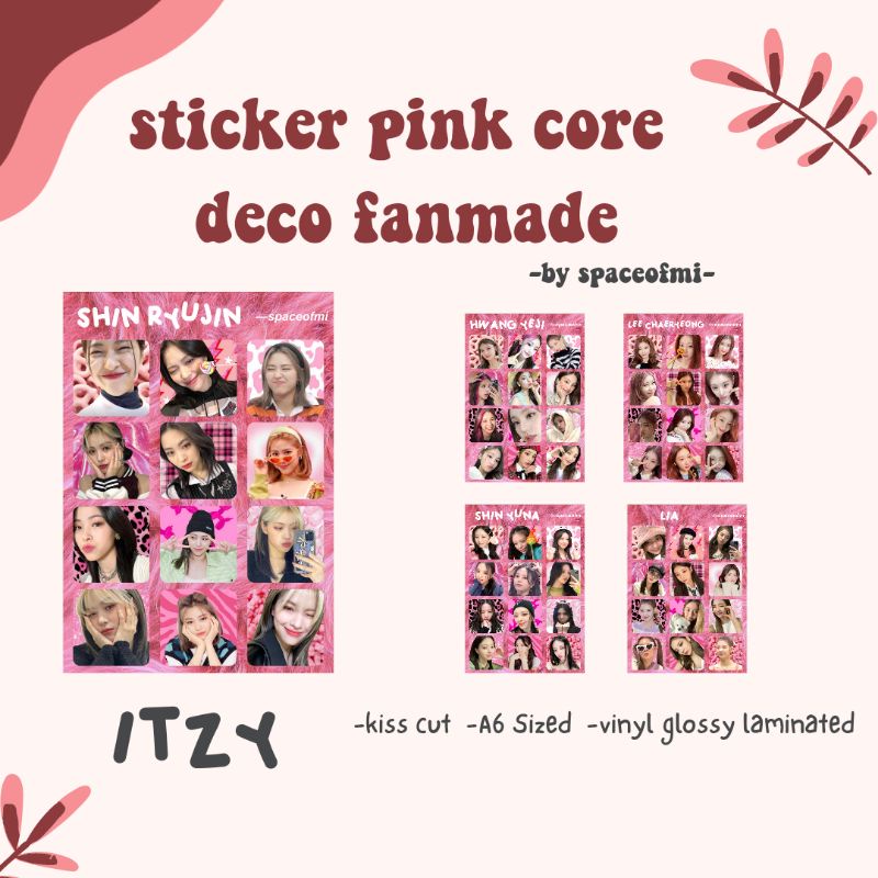 Sticker itzy photo sticker pink core deco fanmade | Itzy kpop kiss cut ...