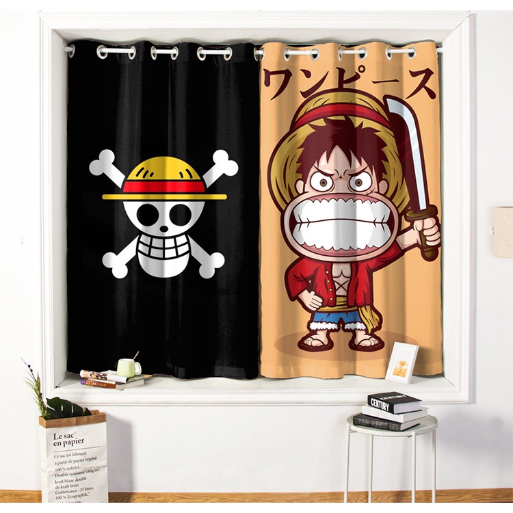 One piece bay window curtain Luffy dormitory bedroom living room bay ...