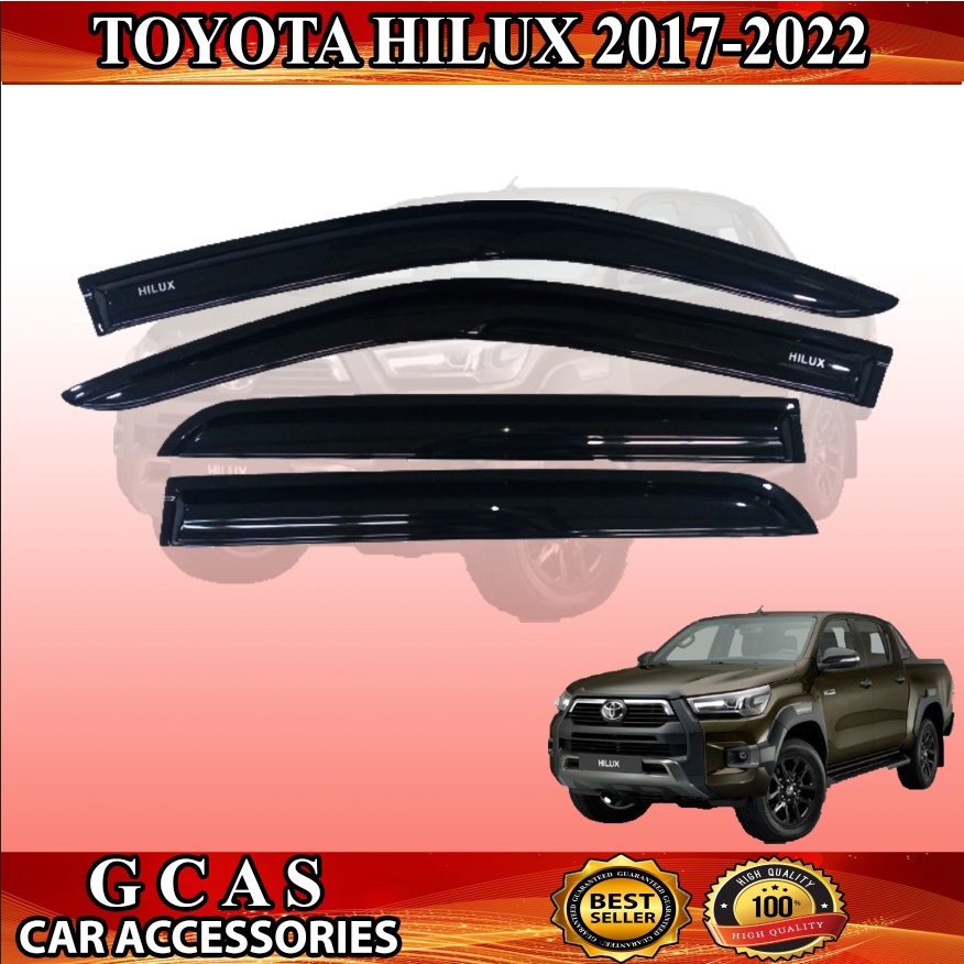 2017~2024 Toyota Hilux Conquest/Revo Rain Visor [Thailand Made], Door ...