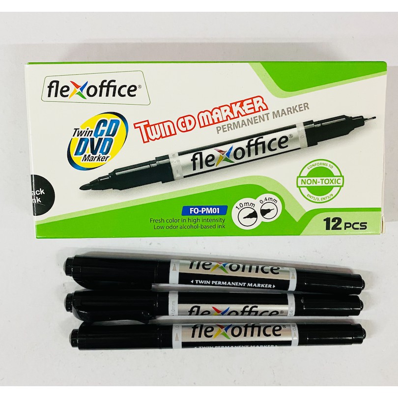 [LSC] Flexoffice Permanent Twin Marker PM01 & PM06 (12 pcs) | Shopee ...