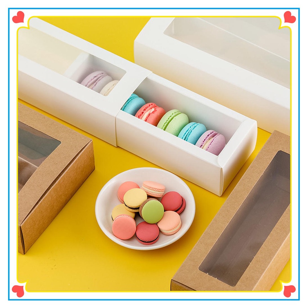 10PCS Macaron PVC Boxes with Clear Window Paper Packaging Box for Home ...