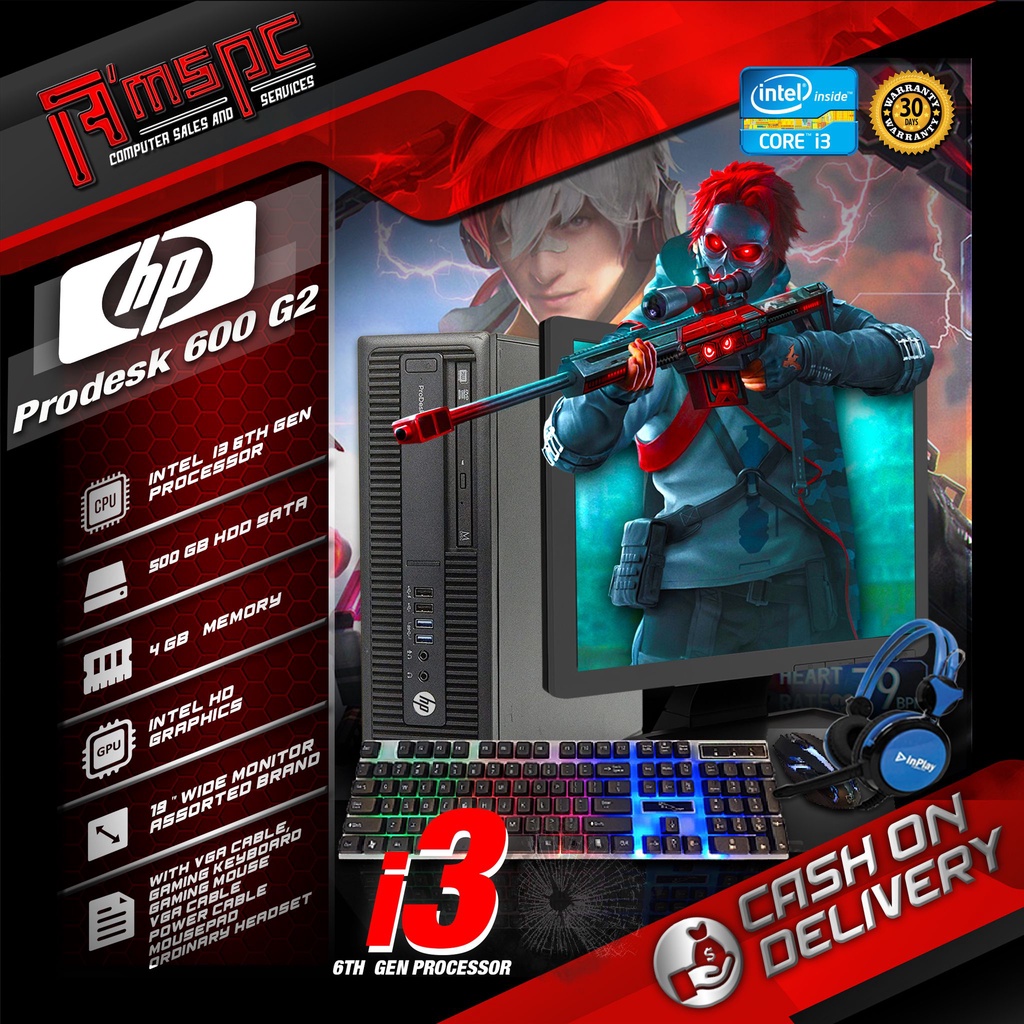 HP PRODESK i3/i5 6TH GEN 600 G2 4GB RAM DDR 3 500GB HP COMPAQ 19" WIDE ...