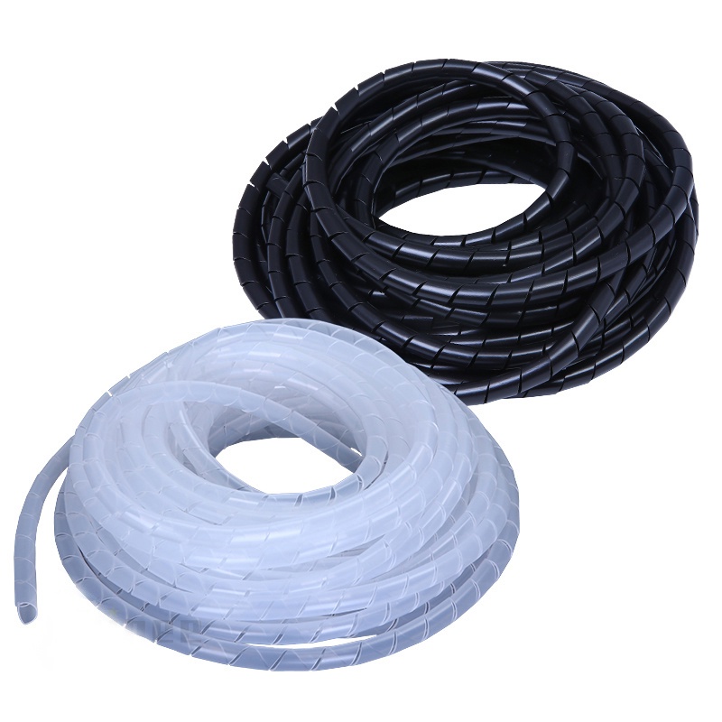 Cable Sleeve Winding Pipe Spiral Wrapping Transparent/Black Wire ...