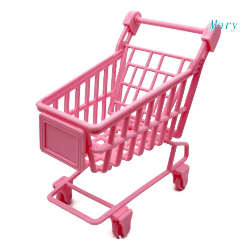 Mary Mini Toy Model Kit Realistic Shopping Cart for Dollhouse Pretend ...