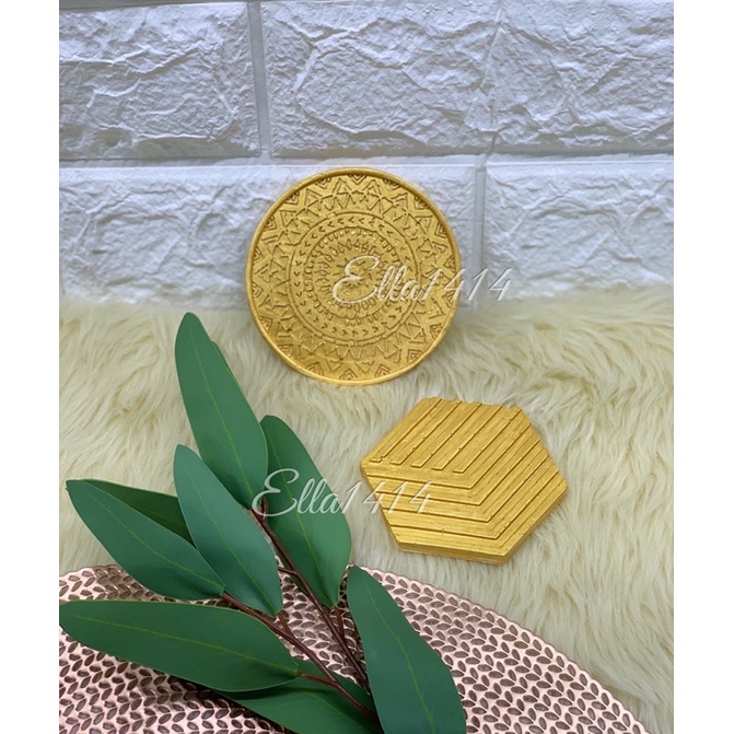 Coaster with Gold Paint or Plain White | Shopee Philippines