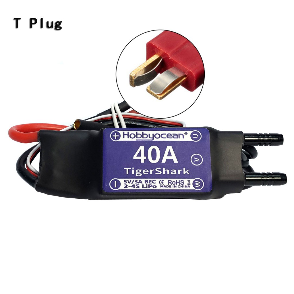 Hobbyocean Waterproof 40A 50A Brushless Electronic Speed Controller ESC ...