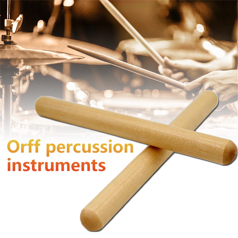【Phdith】2 Pairs Classical Solid Hardwood Claves Percussion Instrument 8 ...