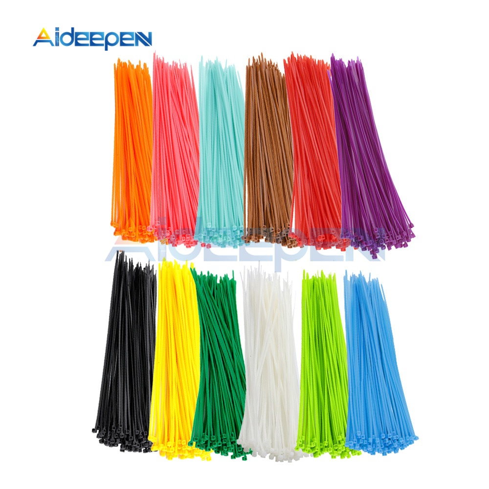 100pcs 150mm Self-Locking Plastic Nylon Wire Cable Zip Ties Black Red ...