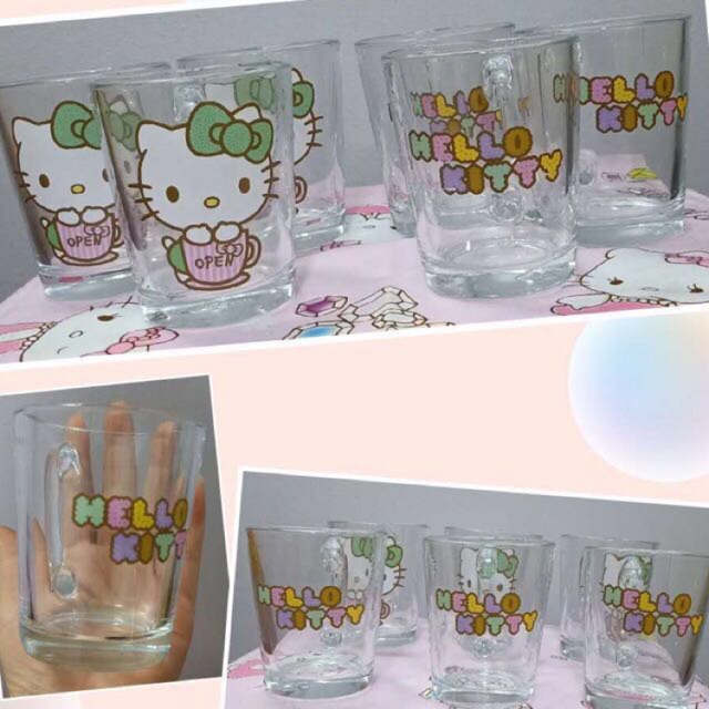 Cjb hello kitty glass Cartoon KT Original Single Cat Hello Kitty Glass ...