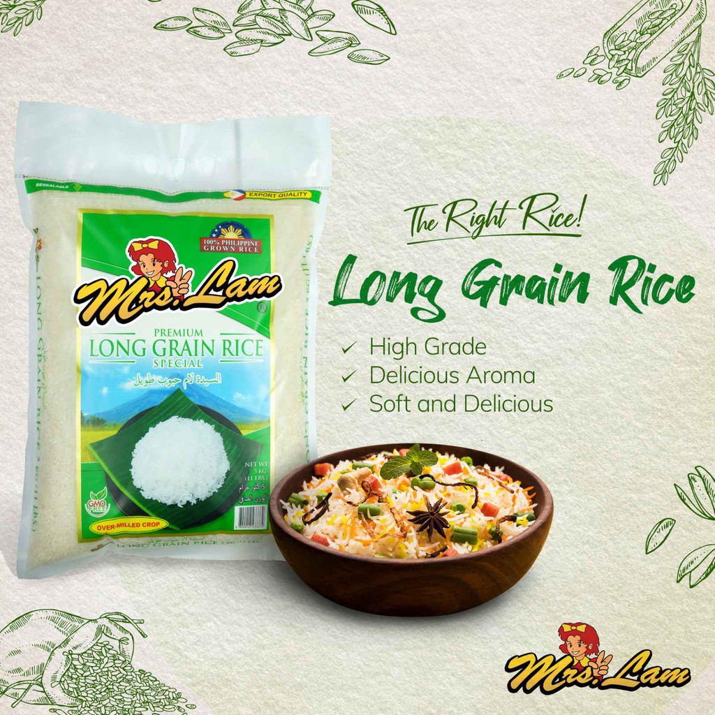 Mrs Lam Long Grain Rice (5 KG) | Shopee Philippines