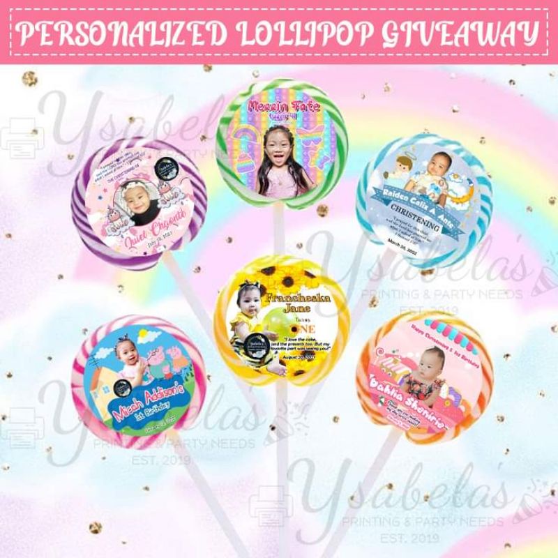 Personalized Lollipop Giveaway Souvenir for Candy Corner | Shopee ...