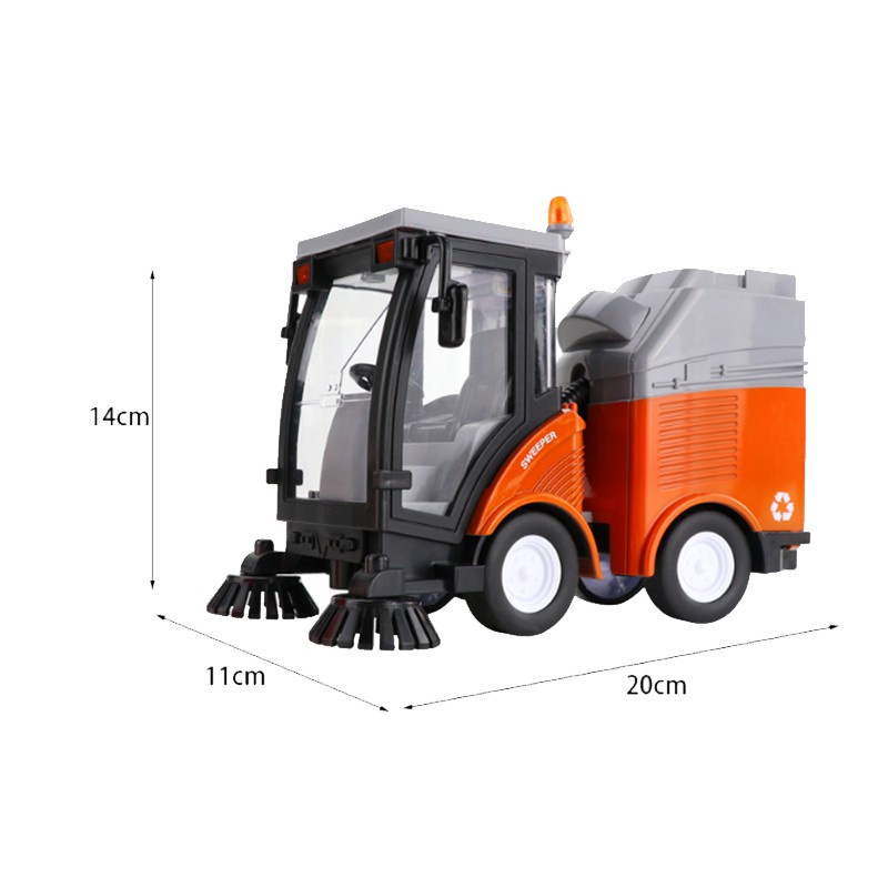 Street Sweeper Truck with Light Sound Effects Friction Powered Wheels ...