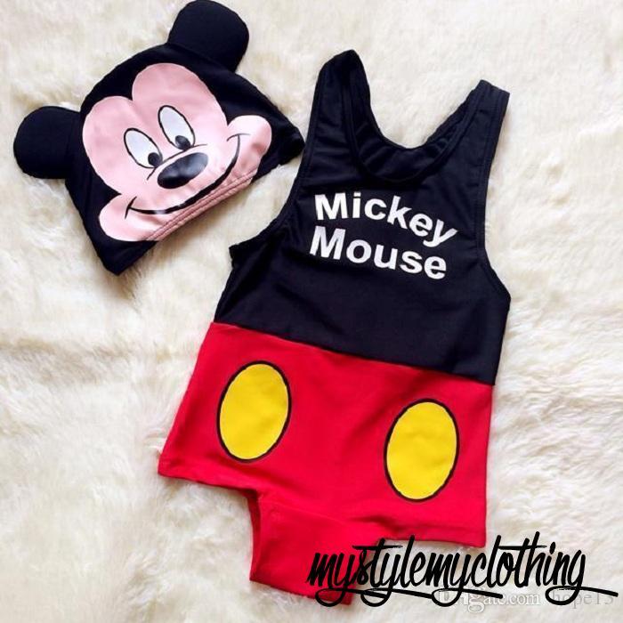 Mickey Mouse Kids Swimwear Rash Guard with Swim cap | Shopee Philippines