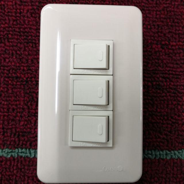 Omni Flush Type Switch w/ Plate 1, 2, 3 Gang Classic Series (1 Way ...