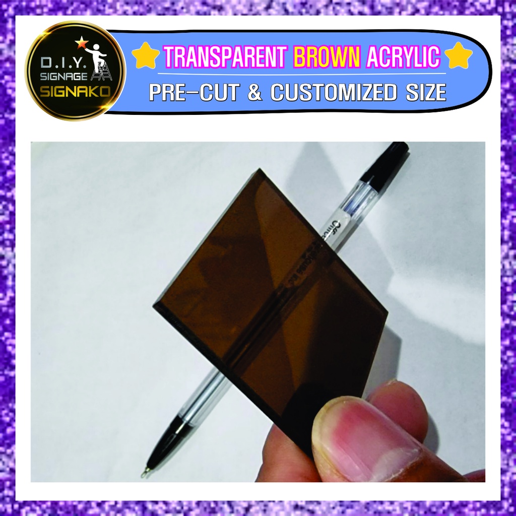 Transparent "Brown" Acrylic Sheet Pre Cut & Customized Size1 / Sheets ...