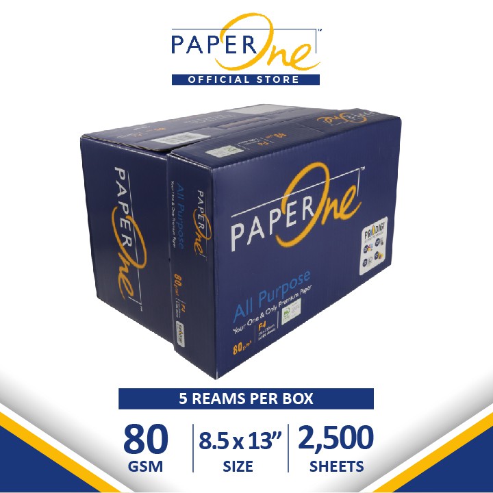 BOX Paper One All-Purpose 80 GSM 8.5x13 (Long - 2500sheets) | Shopee ...